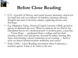 Close reading - sample lecture | PPT