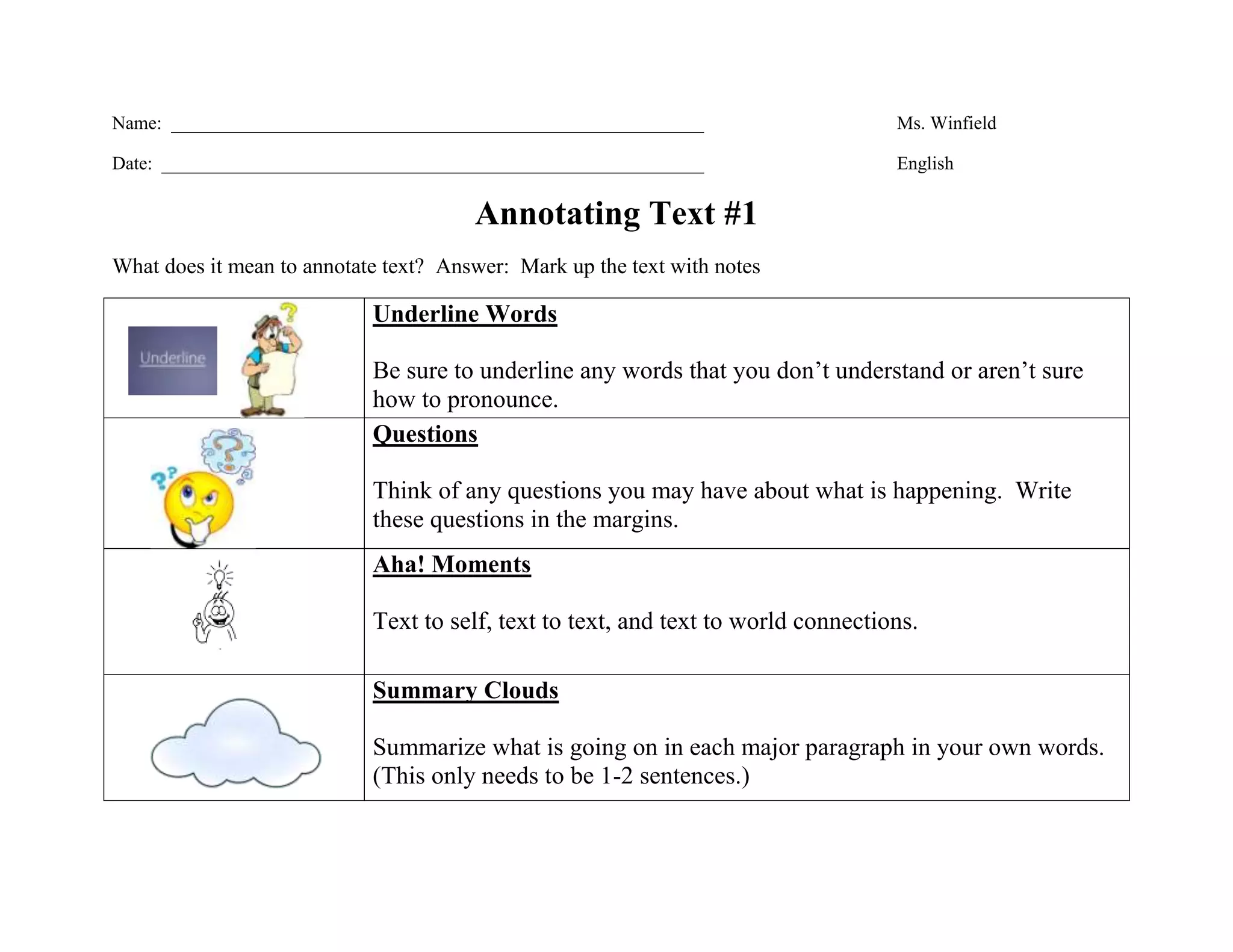 Close reading chart | PPT