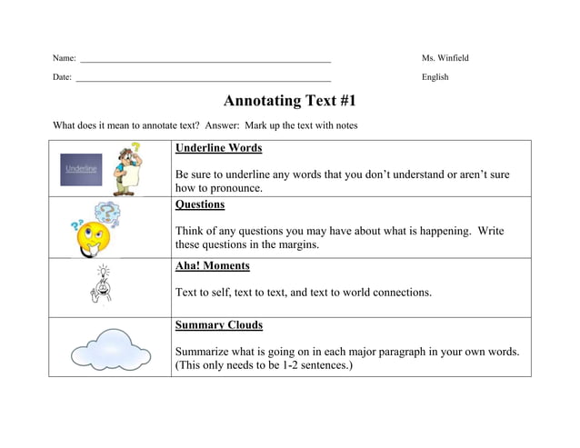 Close reading chart | DOCX