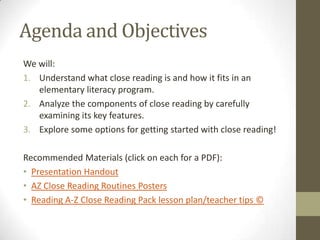 Close reading in the elementary grades | PPTX | Educational Assessment ...