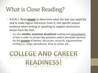 Close reading in the elementary grades | PPTX