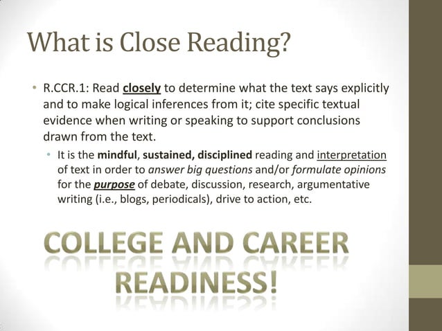 Close reading in the elementary grades | PPTX | Educational Assessment ...