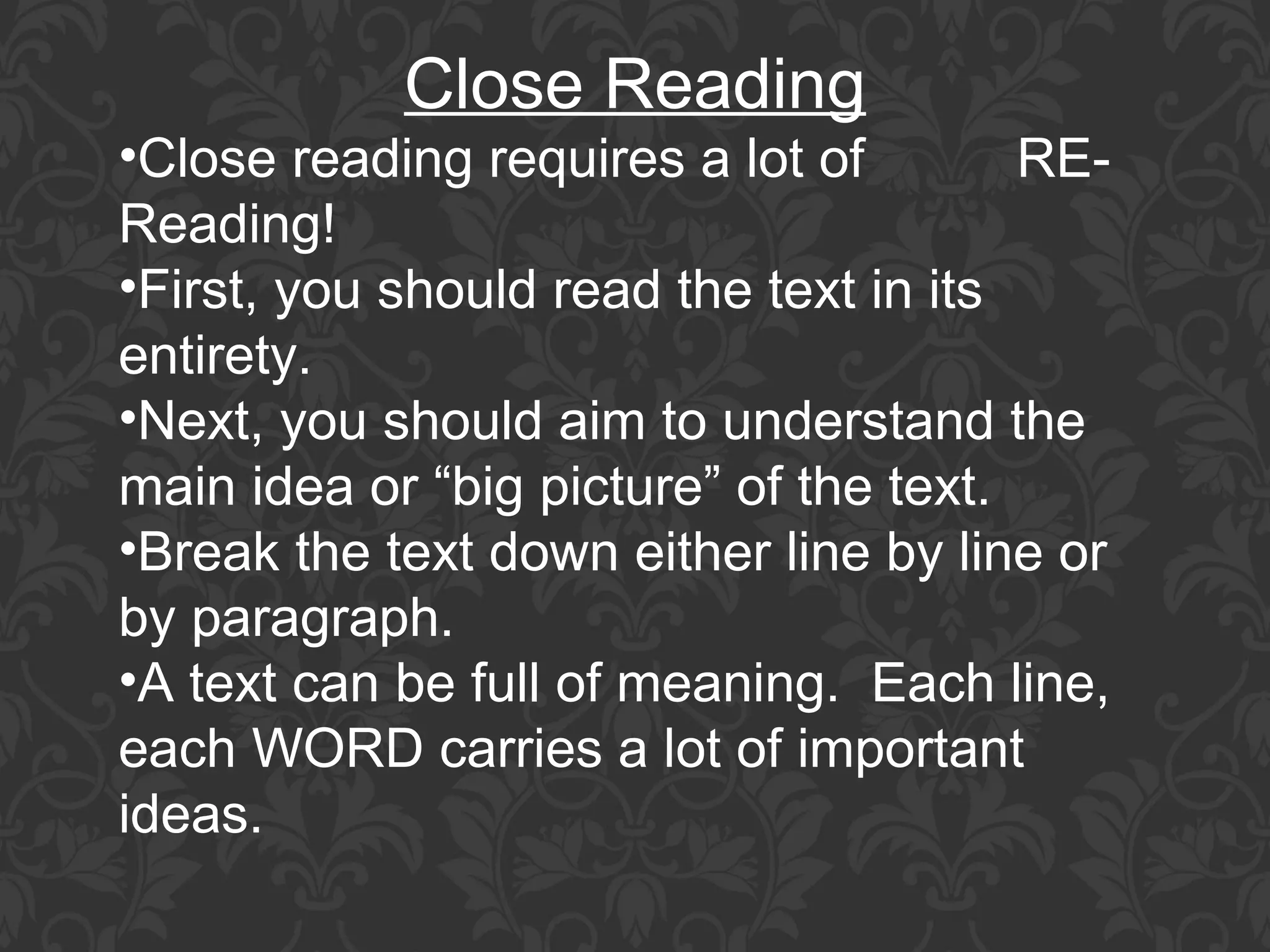 Close reading magnetism power point | PPT