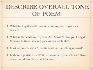 Close reading of poem activity | PPT