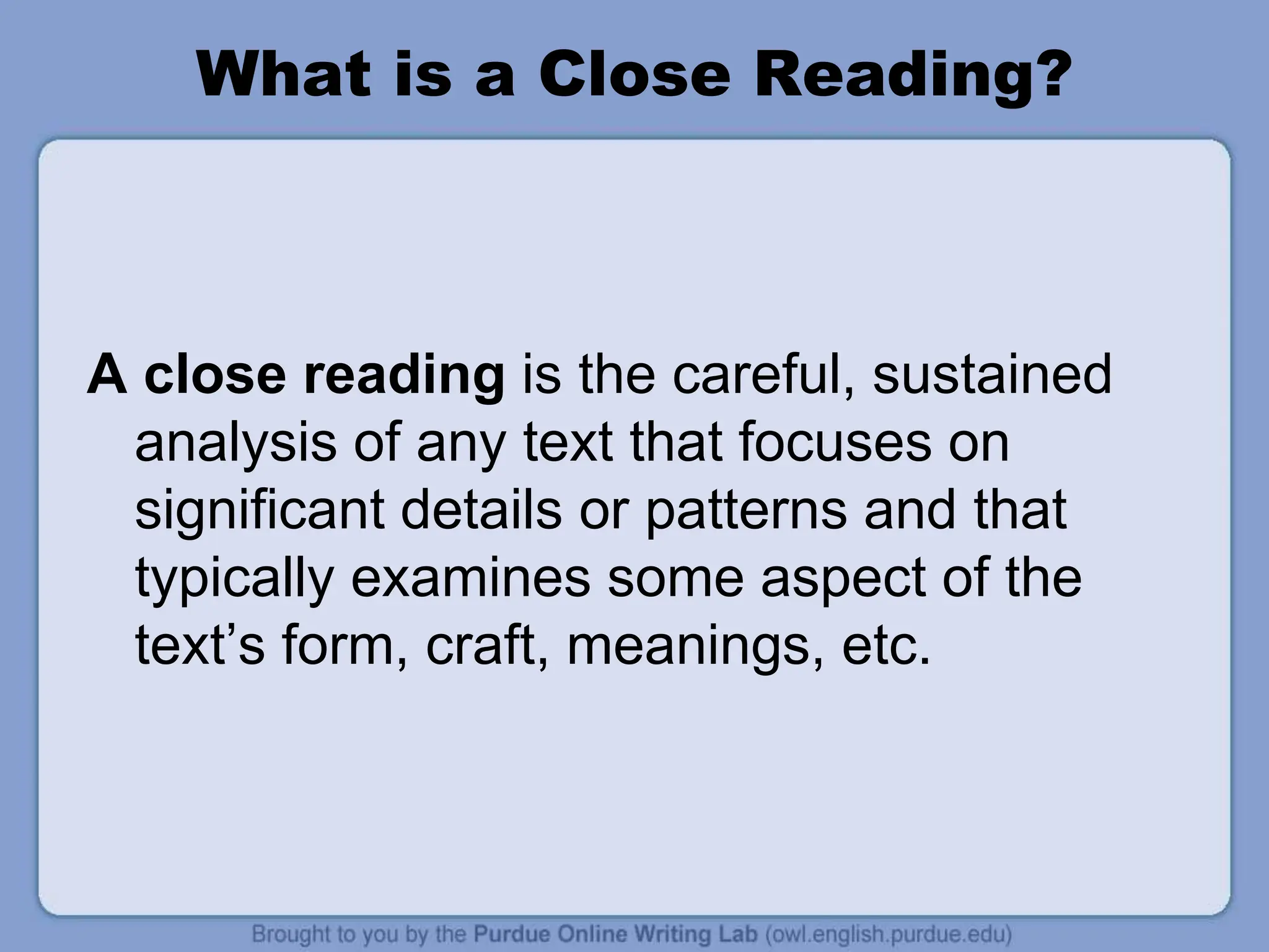 Close Reading Poetry OWL.ppt