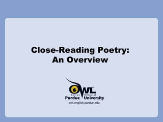 Close Reading Poetry OWL.ppt