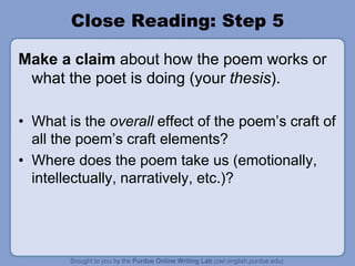 Close Reading Poetry OWL.ppt