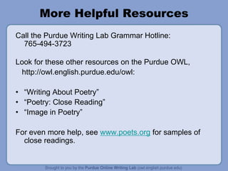Close Reading Poetry OWL.ppt