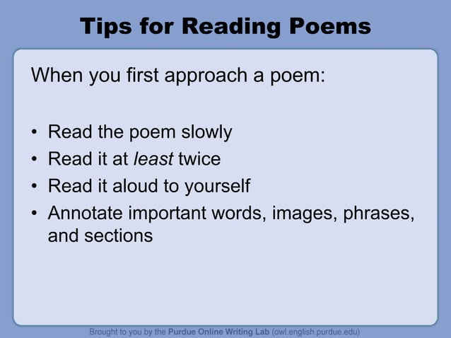 Close Reading Poetry OWL.ppt