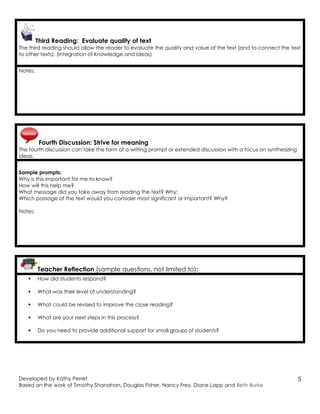 Close Reading Template | DOCX