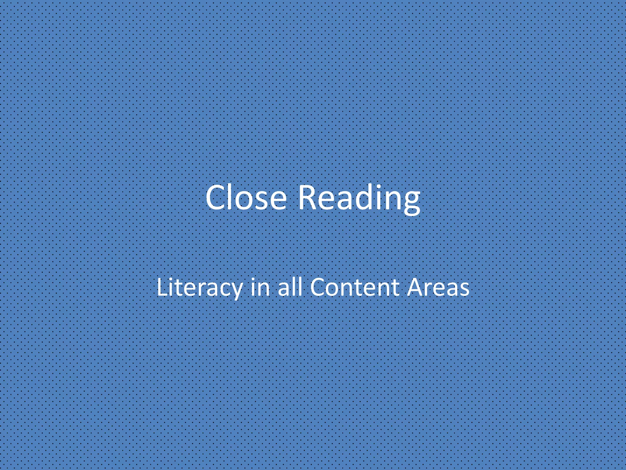 Close reading workshop | PPTX