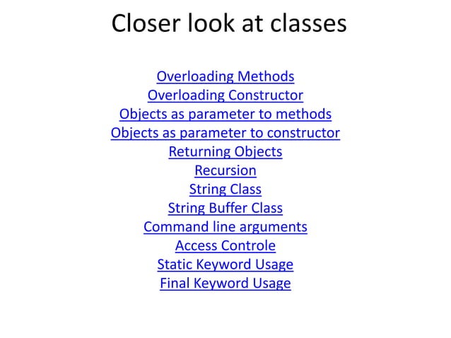 Closer look at classes | PPTX | Programming Languages | Computing