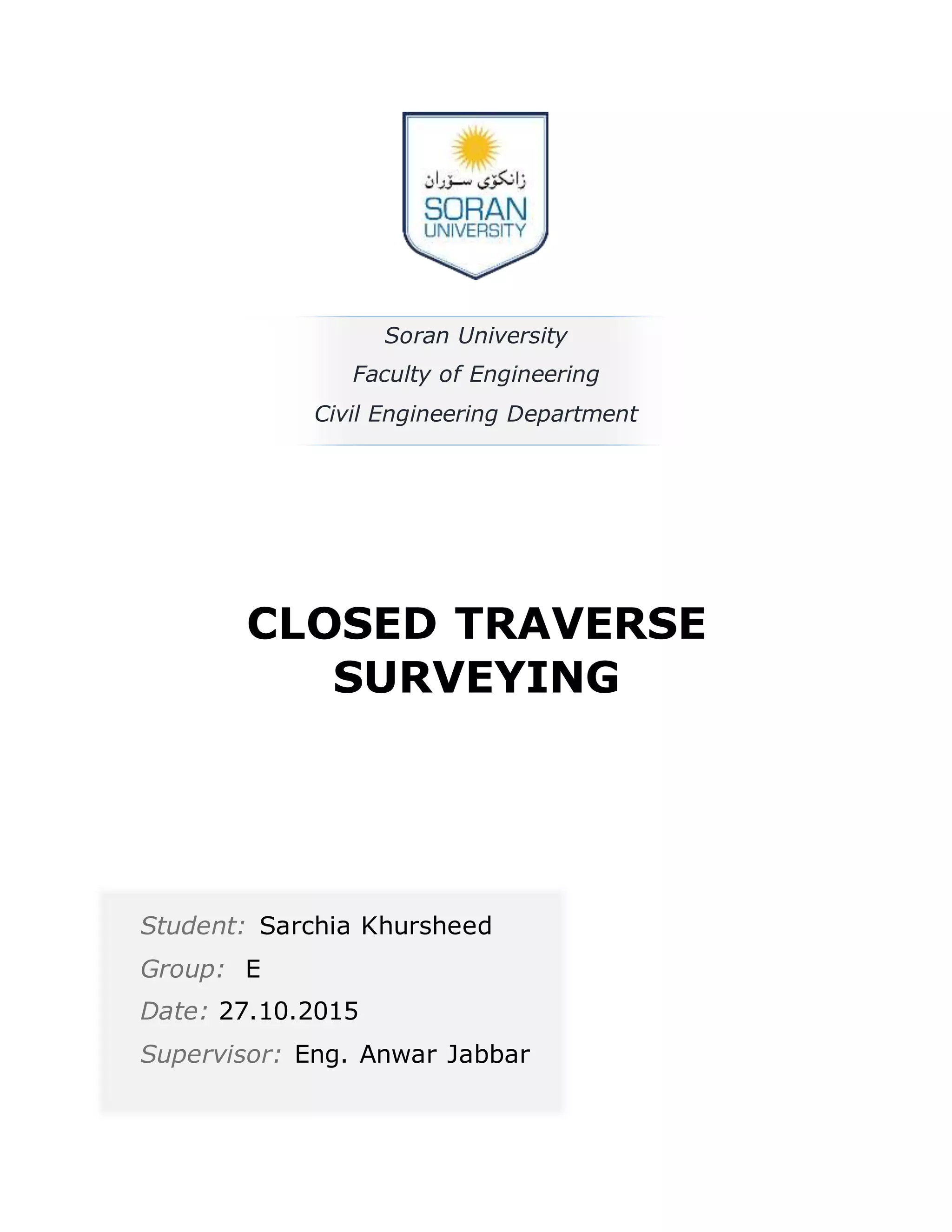 Closed Traverse Surveying - Report | DOCX