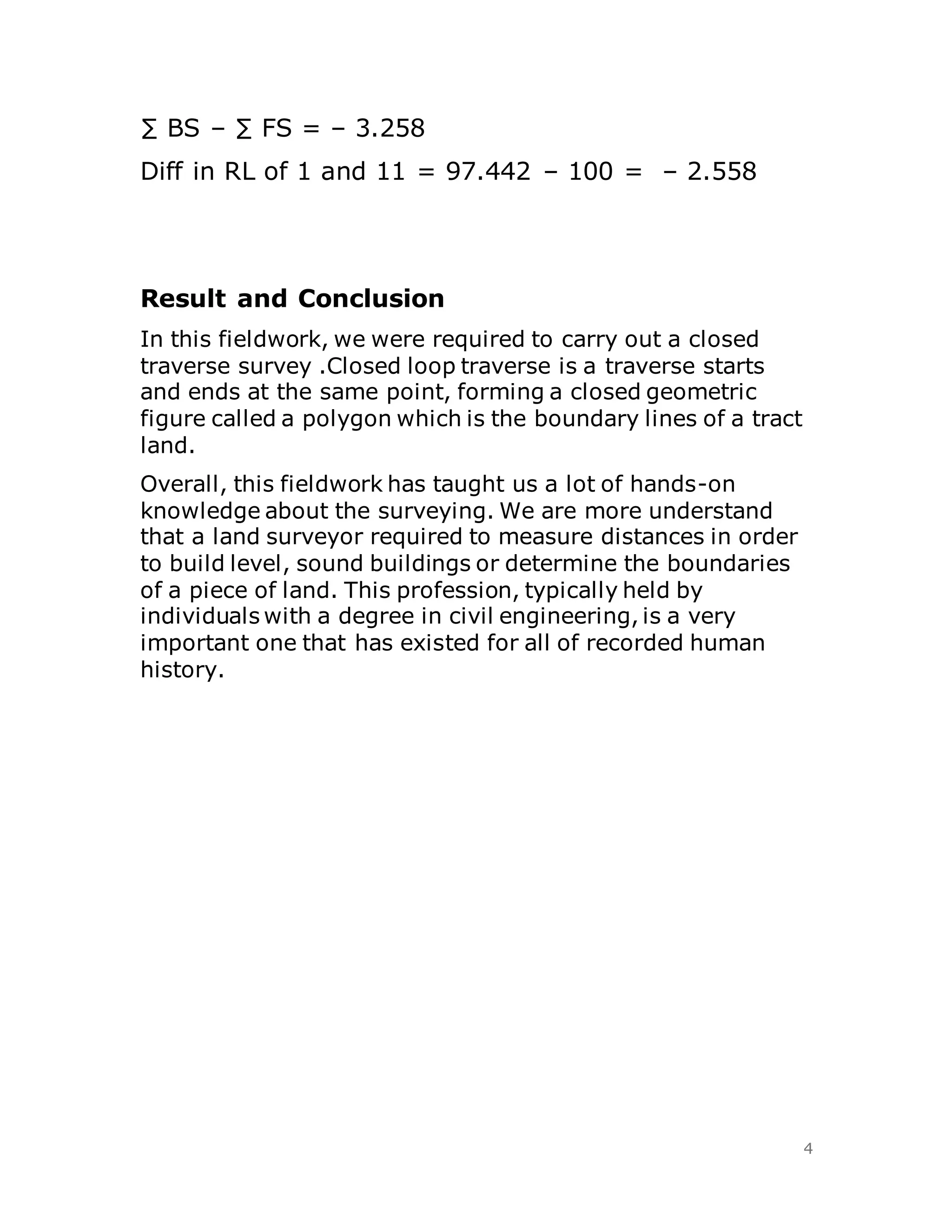 Closed Traverse Surveying - Report | DOCX