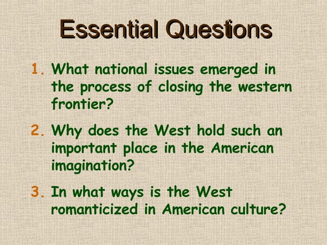 Closing The Western Frontier | PPT