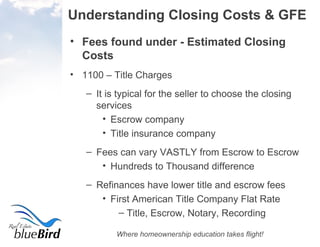 A Guide To Closing Costs & GFE | PPT