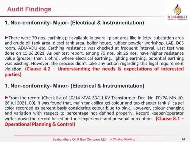 Closing Meeting Presentation for Conducting Audit | PPT