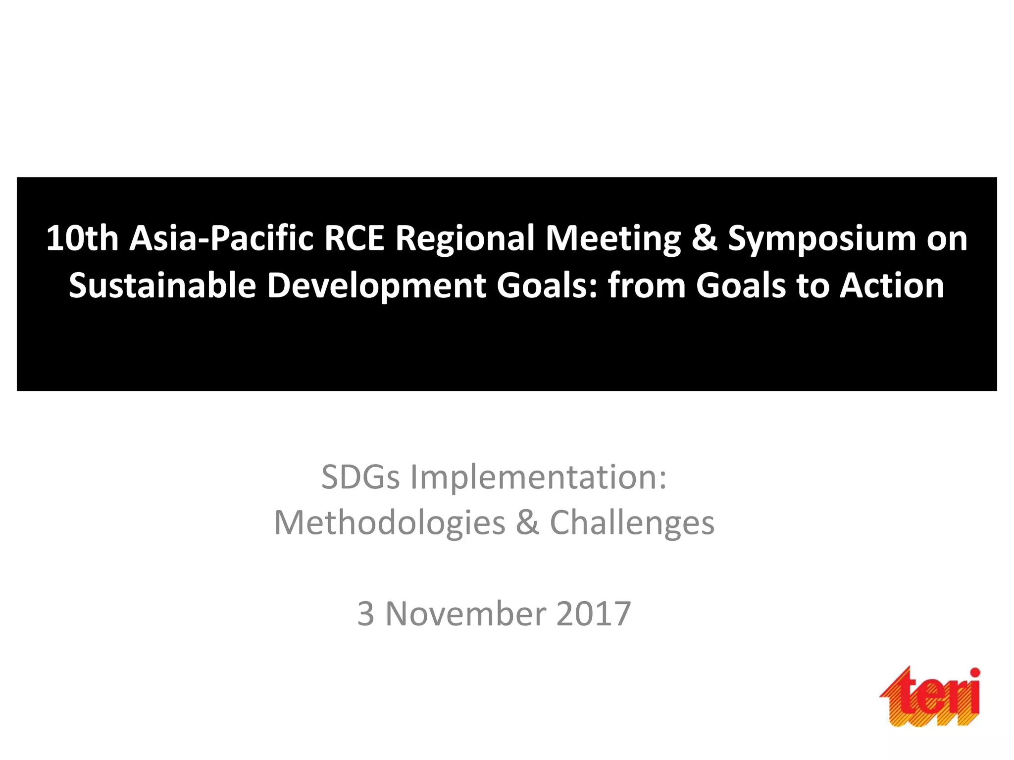 SDGs Implementation: Methodologies & Challenges | PPT