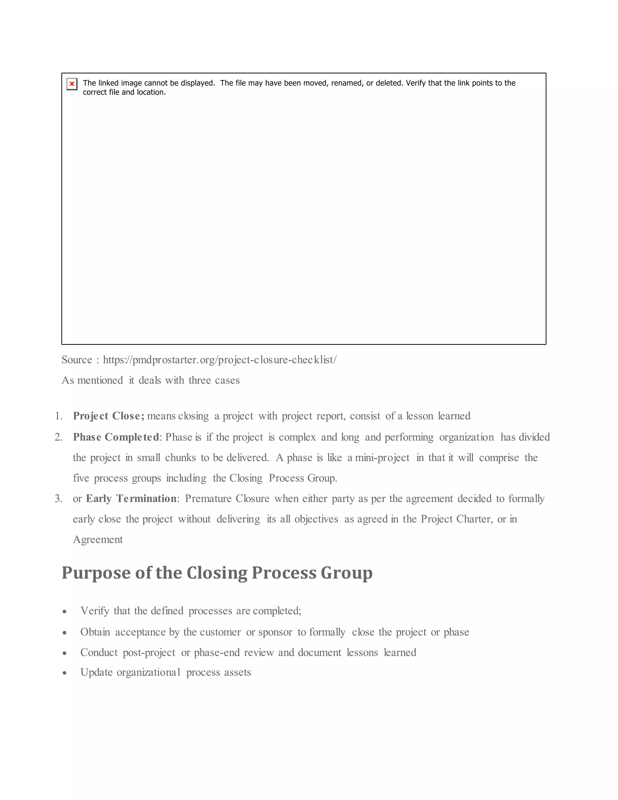 Closing process group | PDF