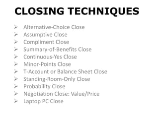 Closing sales technique | PPT