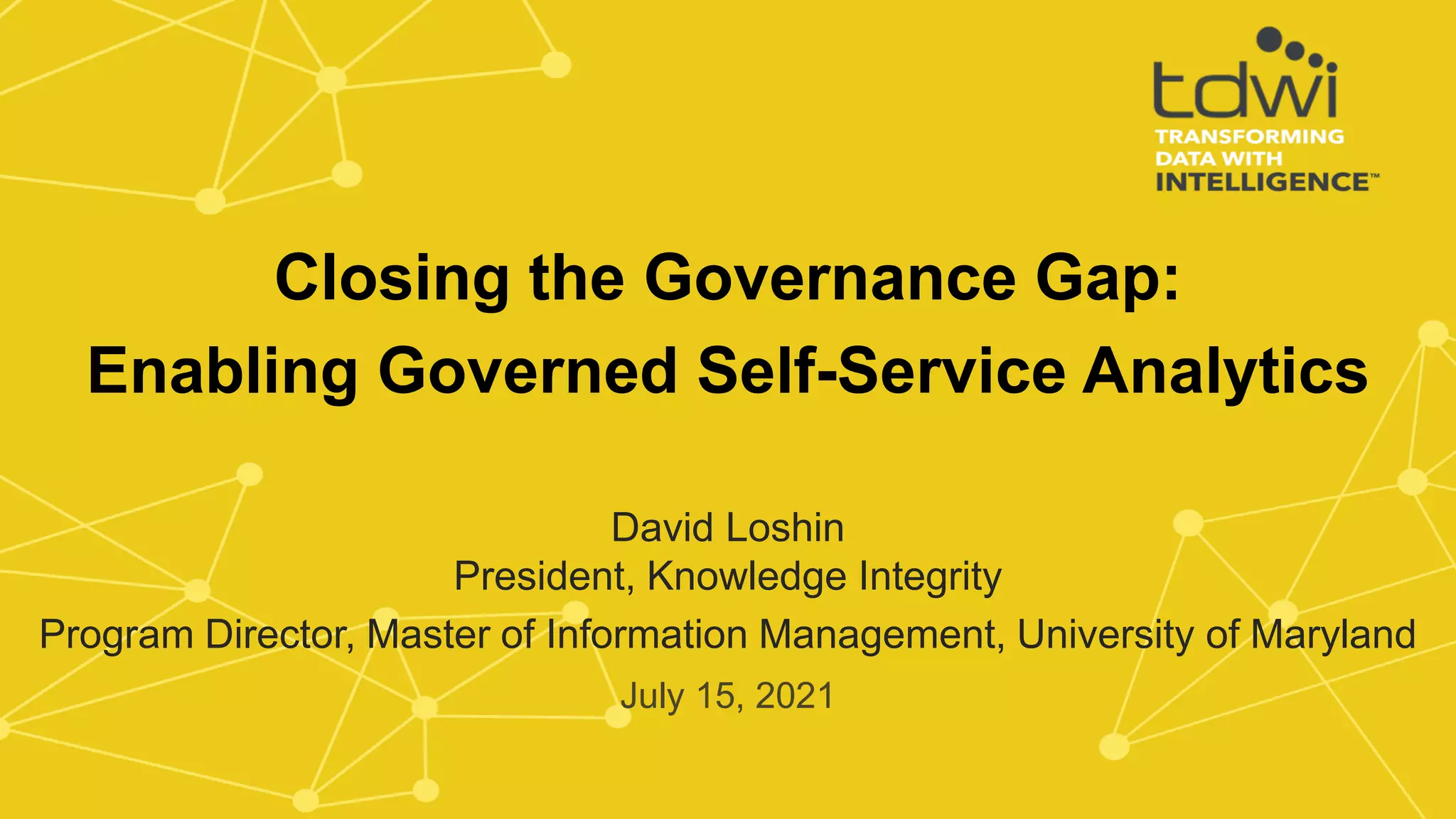 Closing the Governance Gap - Enabling Governed Self-Service Analytics | PDF