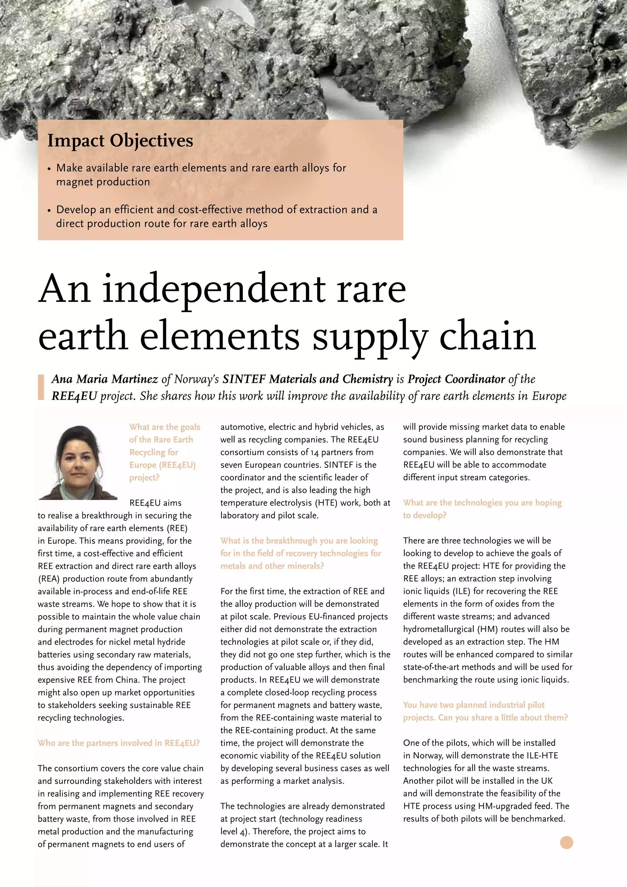 Closing the loop on recycling of rare earth elements | PDF