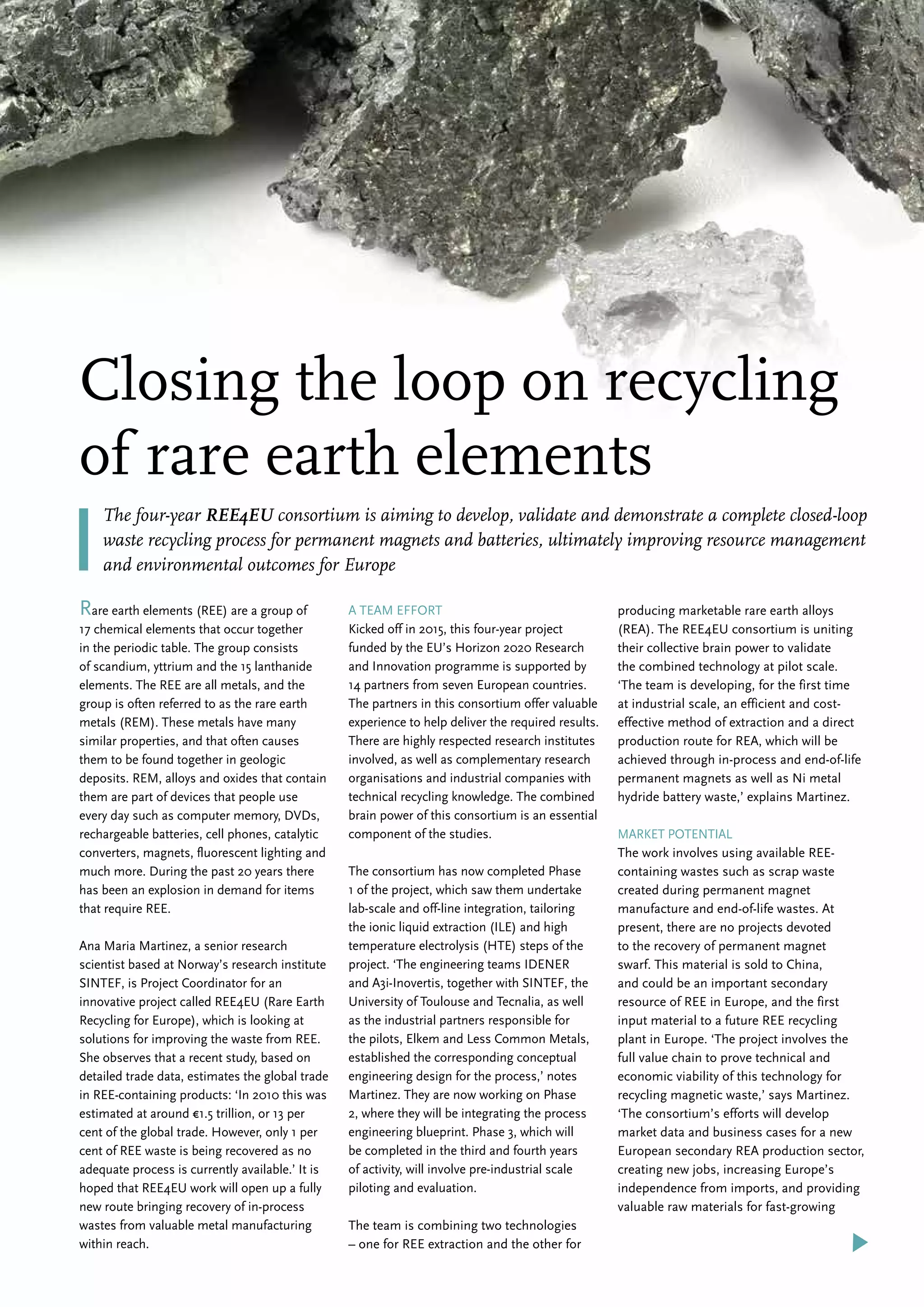 Closing the loop on recycling of rare earth elements | PDF