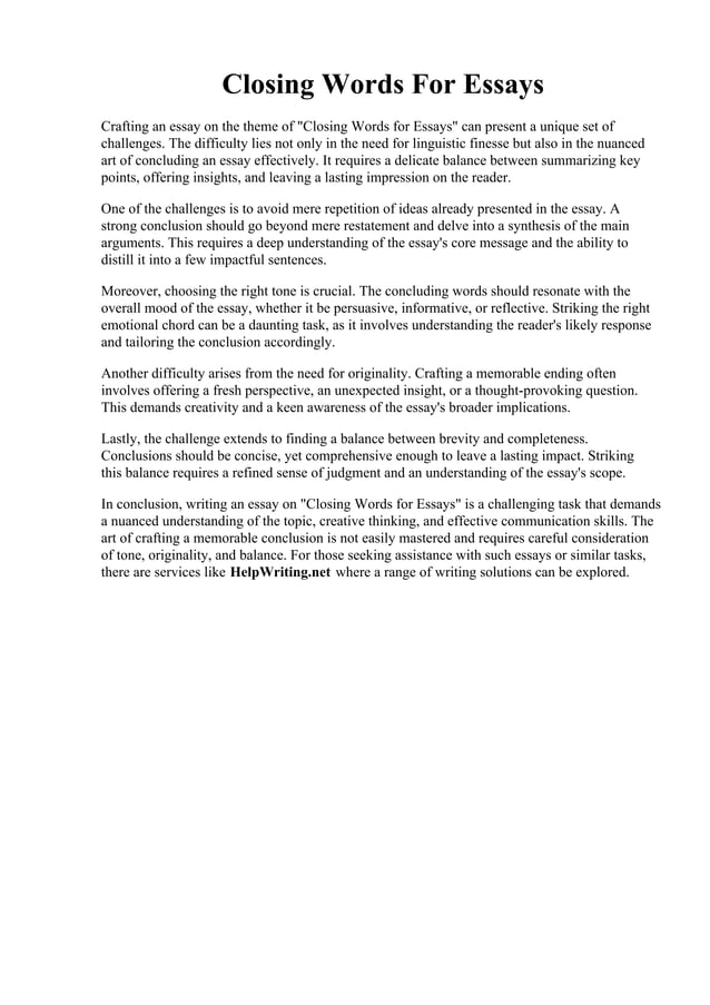 Closing Words For Essays.pdf