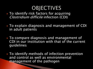 Clostridium difficile infection (cdi) | PPTX
