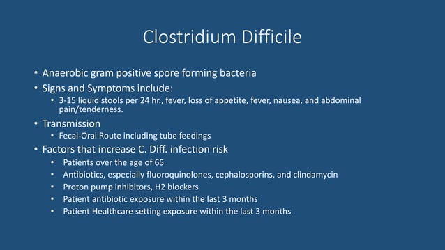 Clostridium difficile powerpoint presentation | PPTX