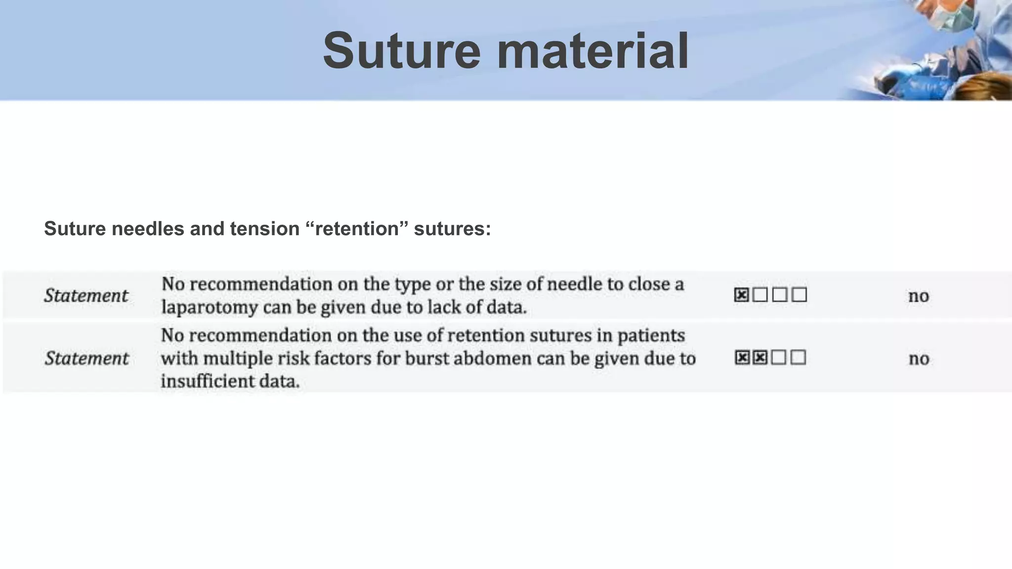 Guidelines on closure of laparotomy and prevention of incisional hernia ...