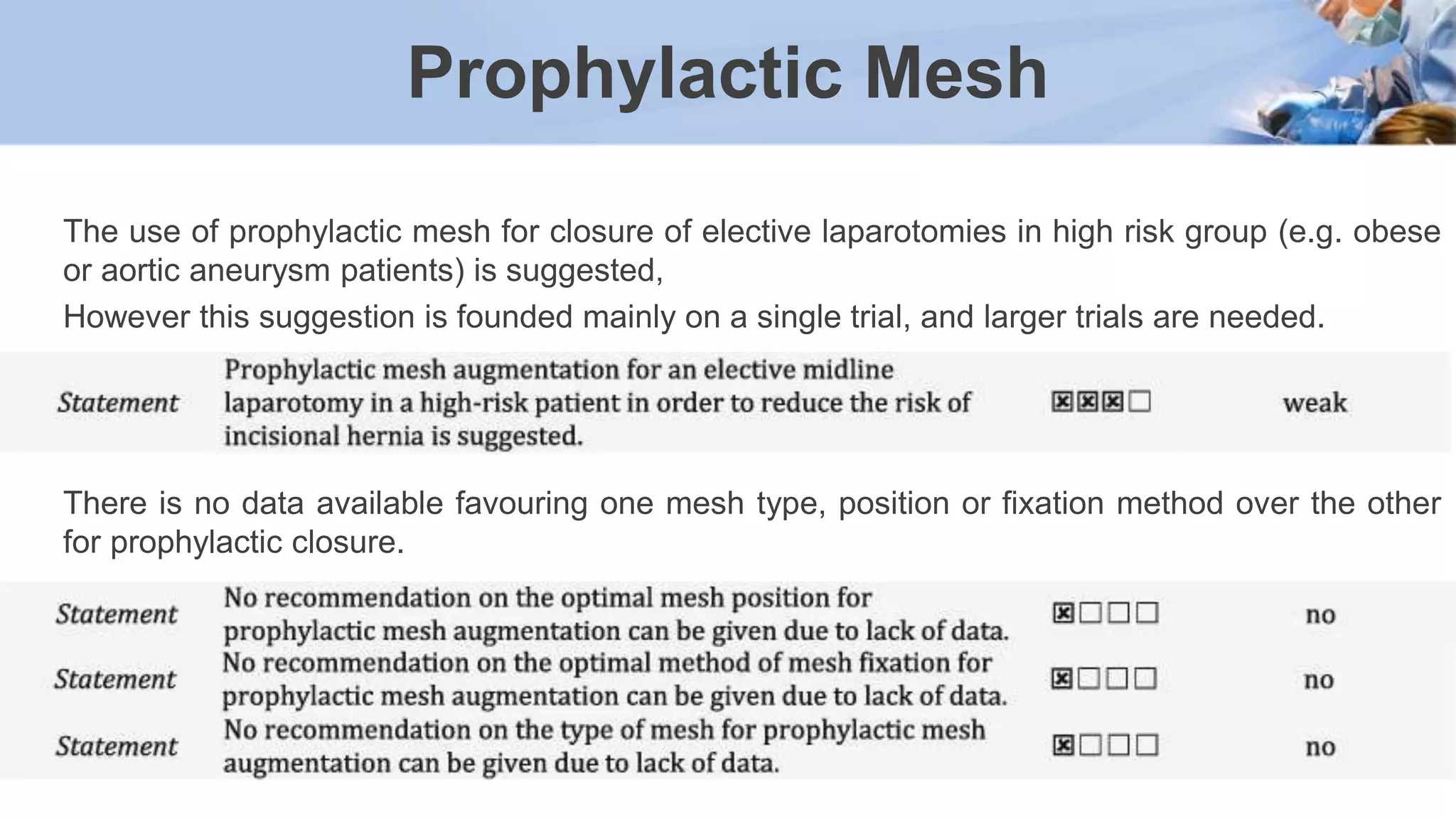 Guidelines on closure of laparotomy and prevention of incisional hernia ...