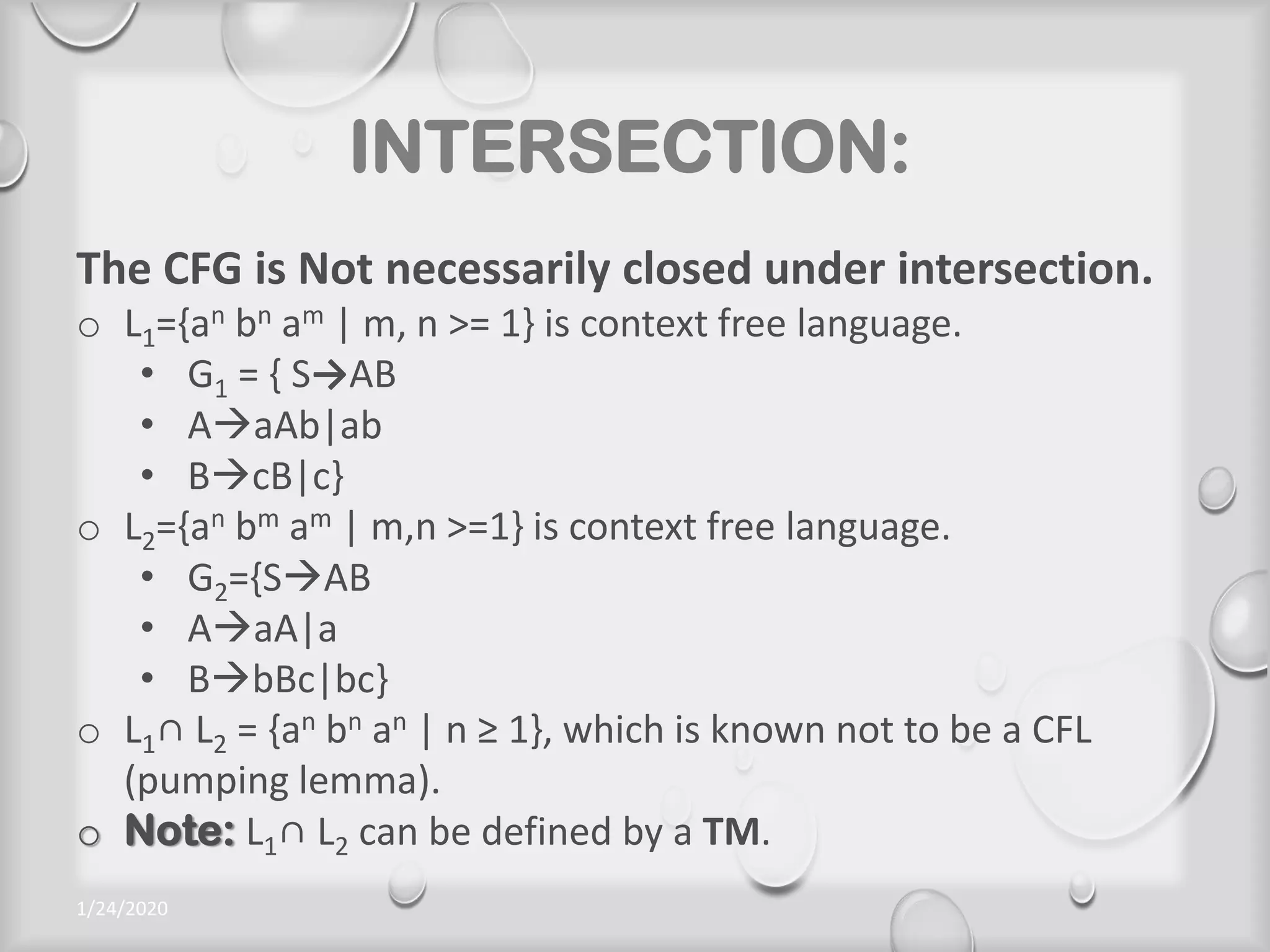 Closure Properties Of Context Free Grammar Pdf Programming Languages Computing