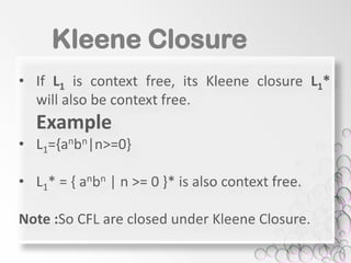 Closure properties of context free grammar | PDF | Programming Languages | Computing