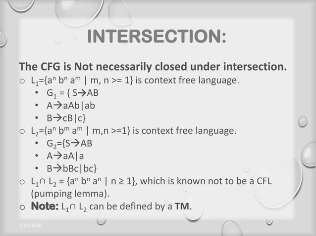 Closure Properties Of Context Free Grammar Pdf Programming Languages Computing