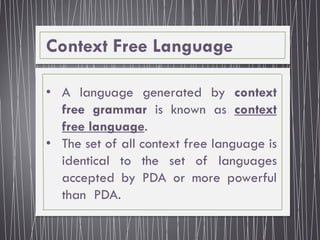 Closure properties of context free grammar | PDF | Programming Languages | Computing