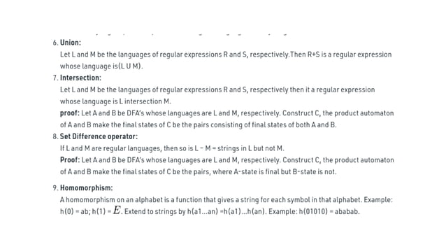 closure properties of regular language.pptx | Programming Languages ...