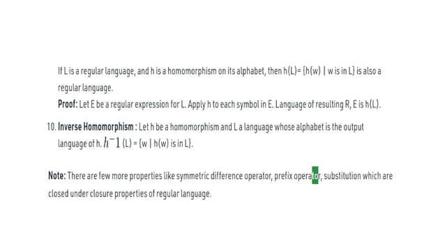 closure properties of regular language.pptx | Programming Languages | Computing