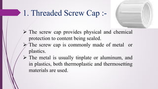 Closures & closure liners. ppt | PDF