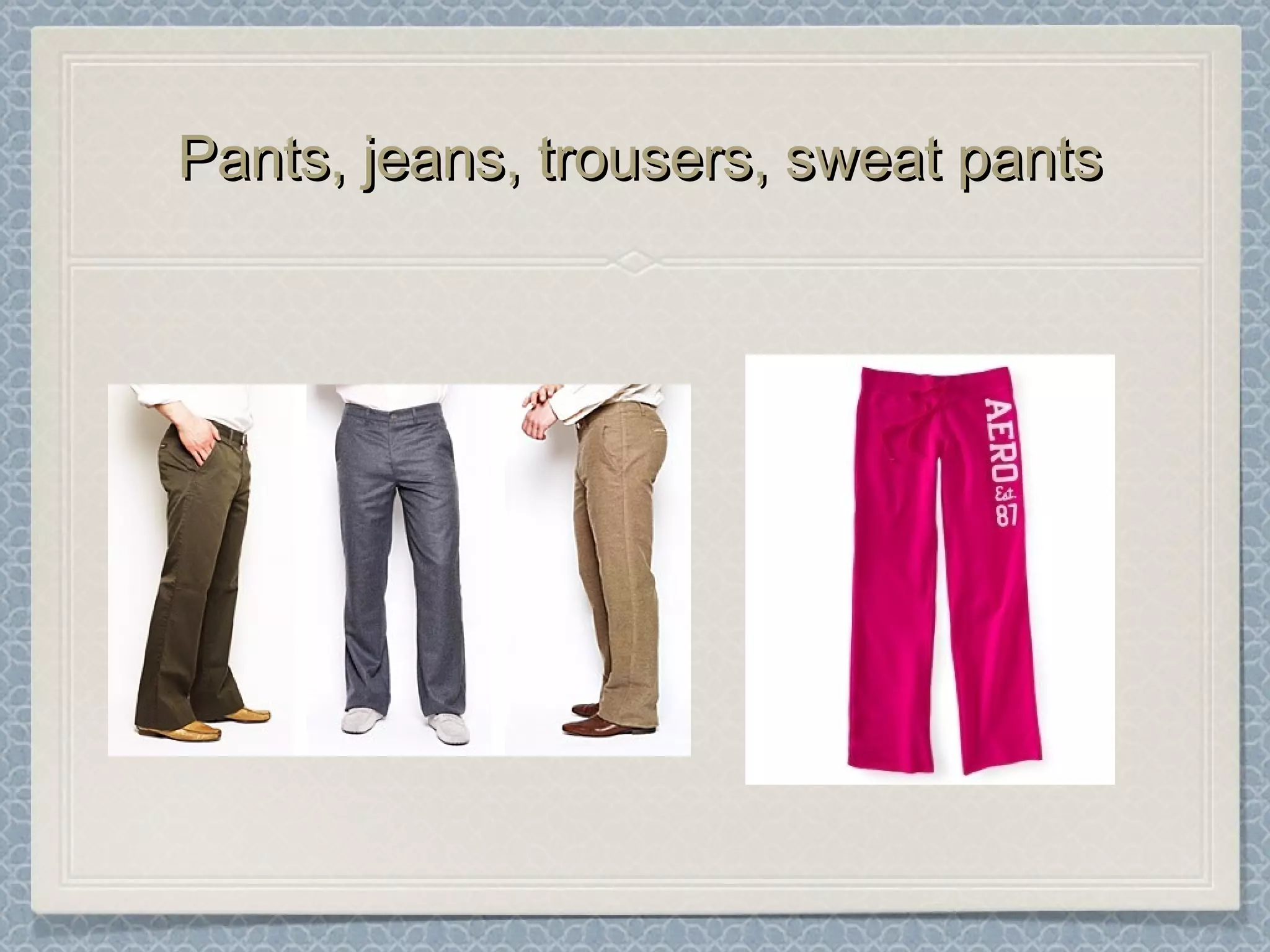 English Vocabulary Presentation: Clothes | PPT