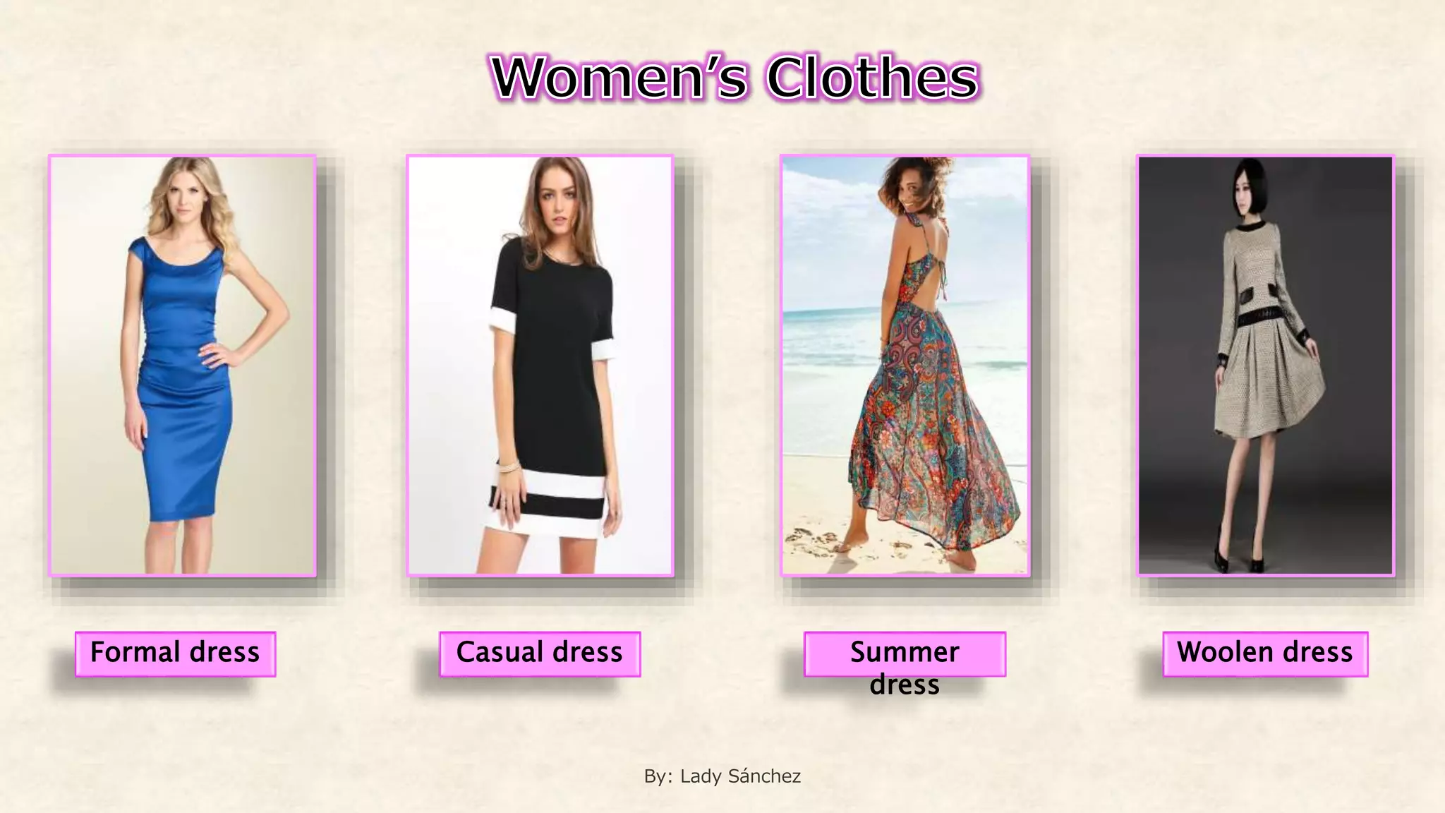 CLOTHES VOCABULARY/ PART 1 WOMEN`S CLOTHES | PPT