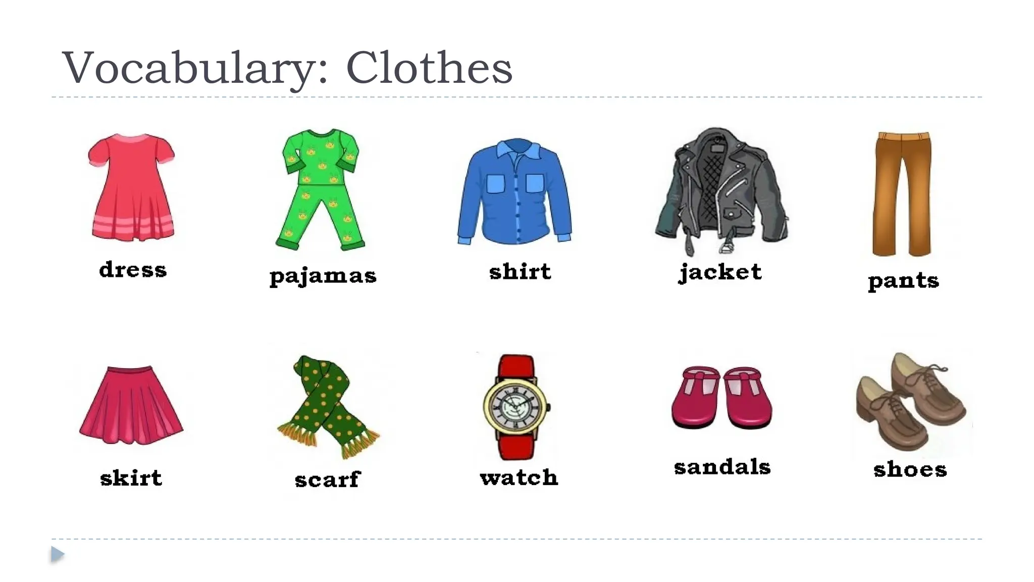 clothes vocabulary unit 3 beginners.pptx