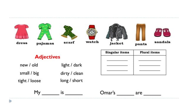 clothes vocabulary unit 3 beginners.pptx