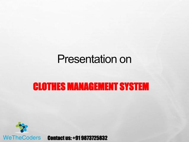Clothes management system | PPTX