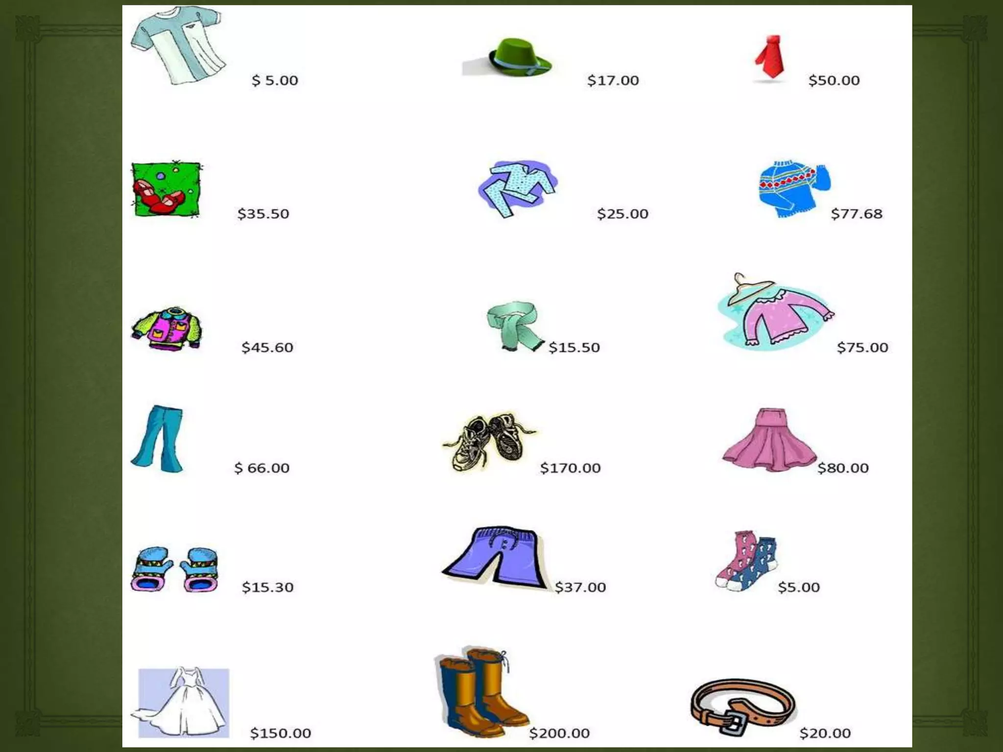 CLOTHES AND PRICES | PPTX