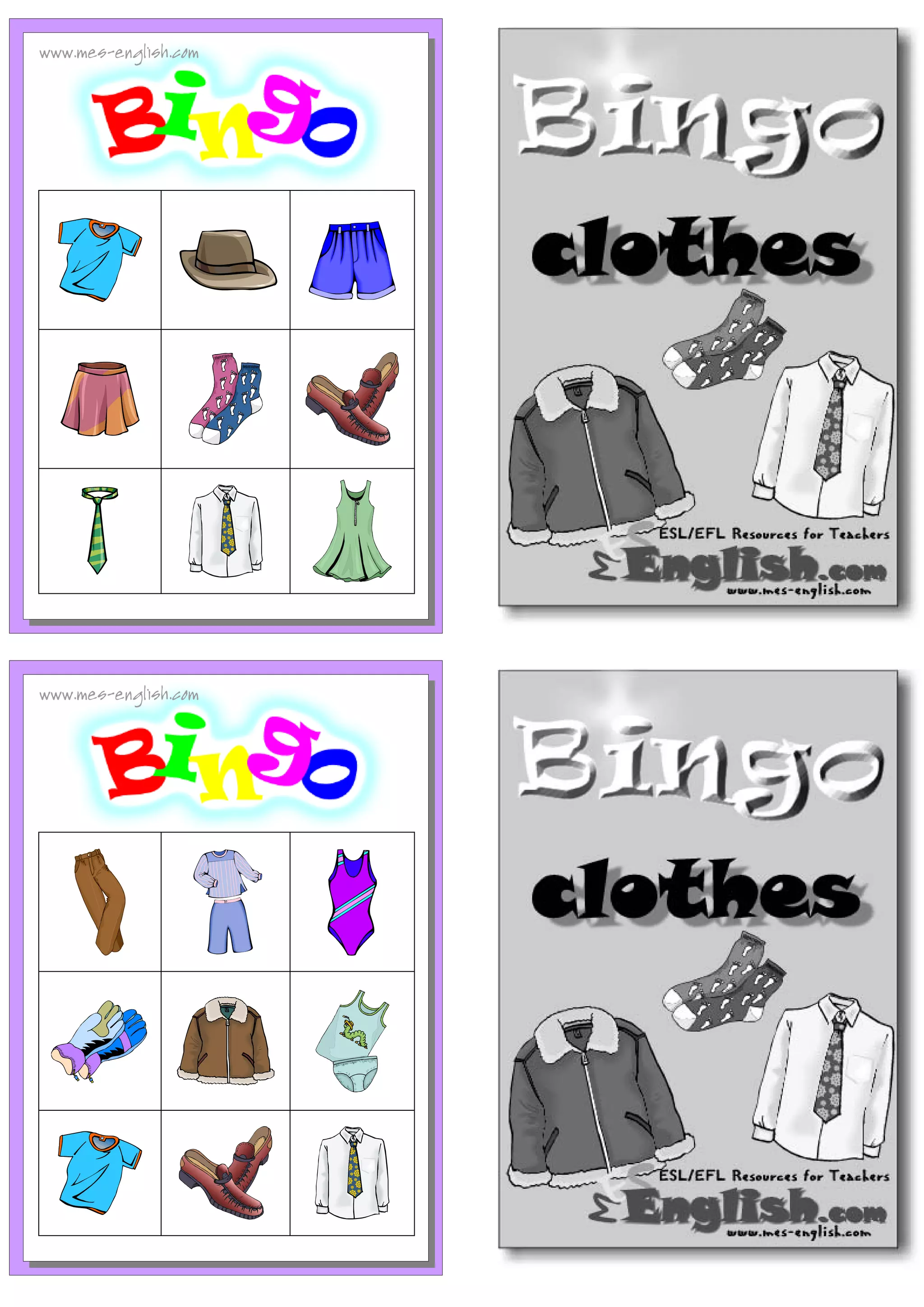 Clothes bingo bw[1] | PDF