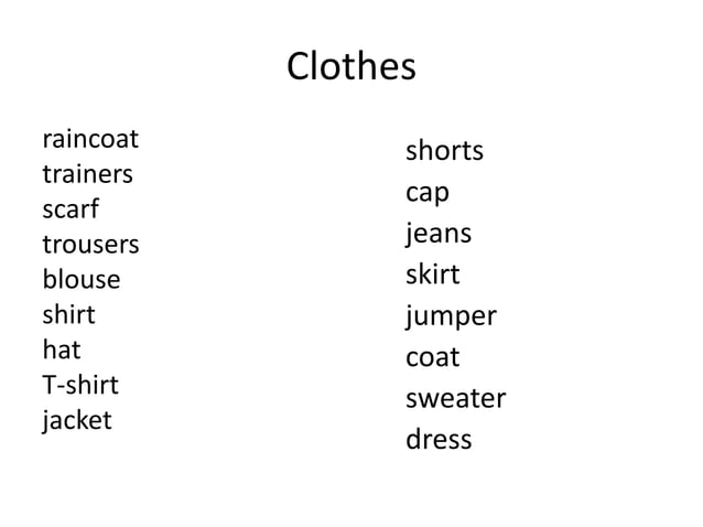 Clothes and Colours | PPTX