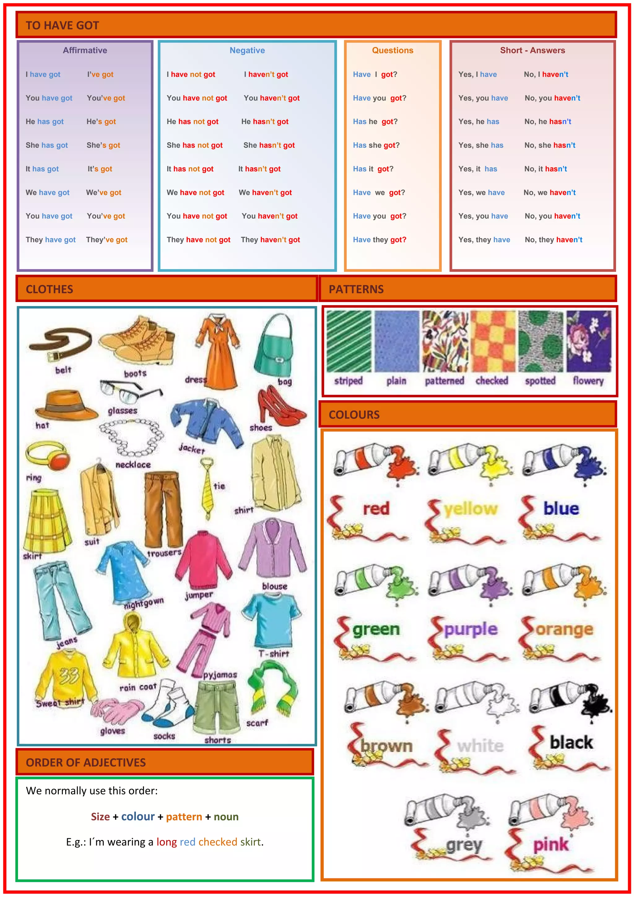 Clothes colours | DOC