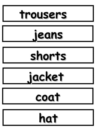 Tom's TEFL: Clothes Flashcards | PPT