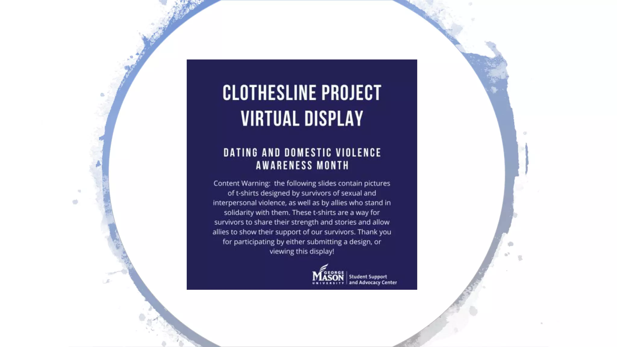 Clothesline Project: Virtual Display 2020 | PPT